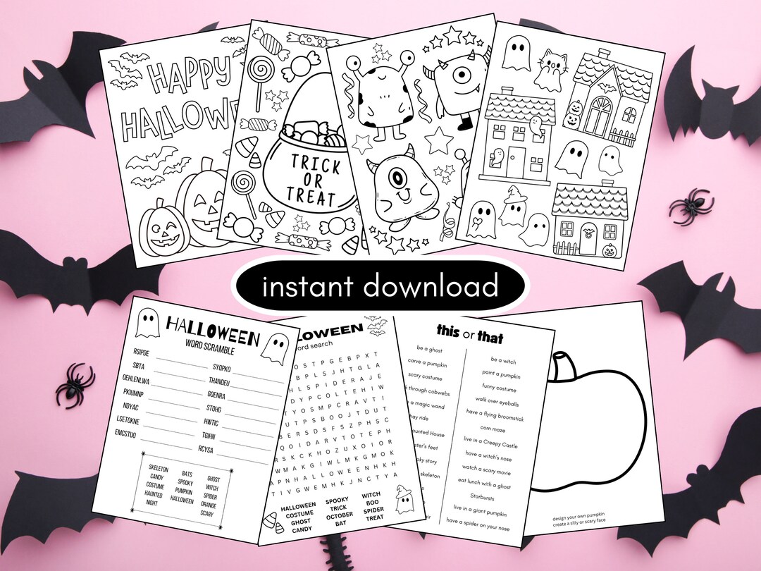 Printable Halloween Coloring Pages, Fall Coloring Sheet, Cute Coloring ...