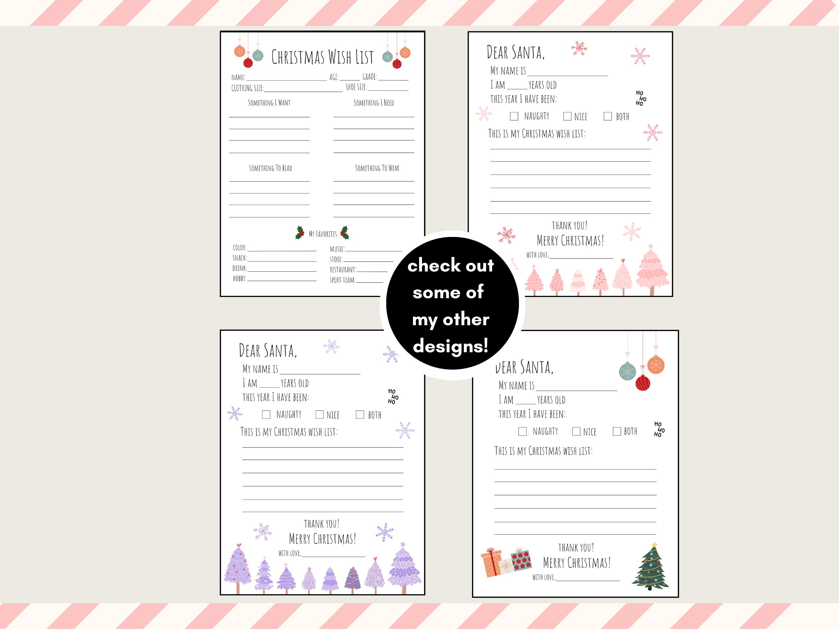 Printable Kids Christmas Wish List, Christmas Wish List, Kids Christmas ...