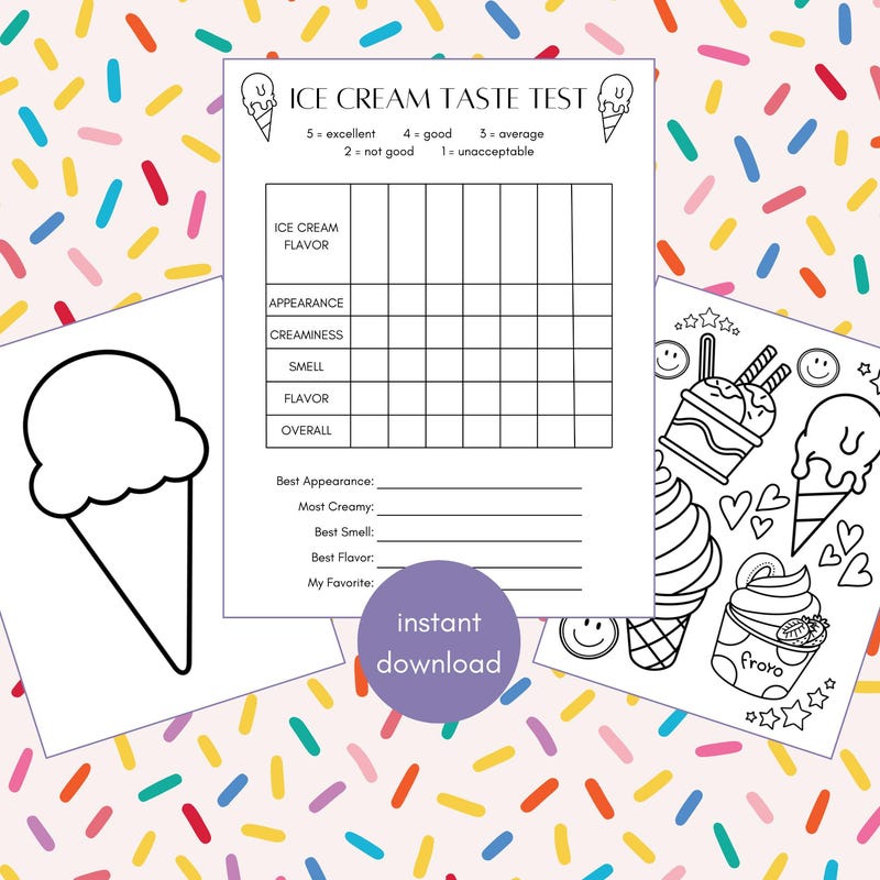 Ice Cream Coloring Cards - Etsy UK