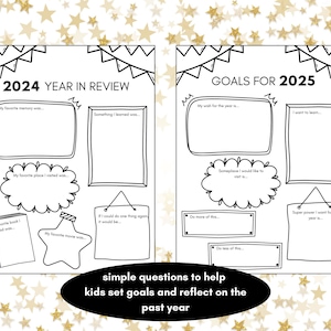 Kids New Years Goals, Kids Year in Review, Printable New Years ...