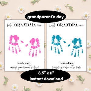 Grandparents Day Printable, Kids Handprint Craft, Hands Down Sign ...