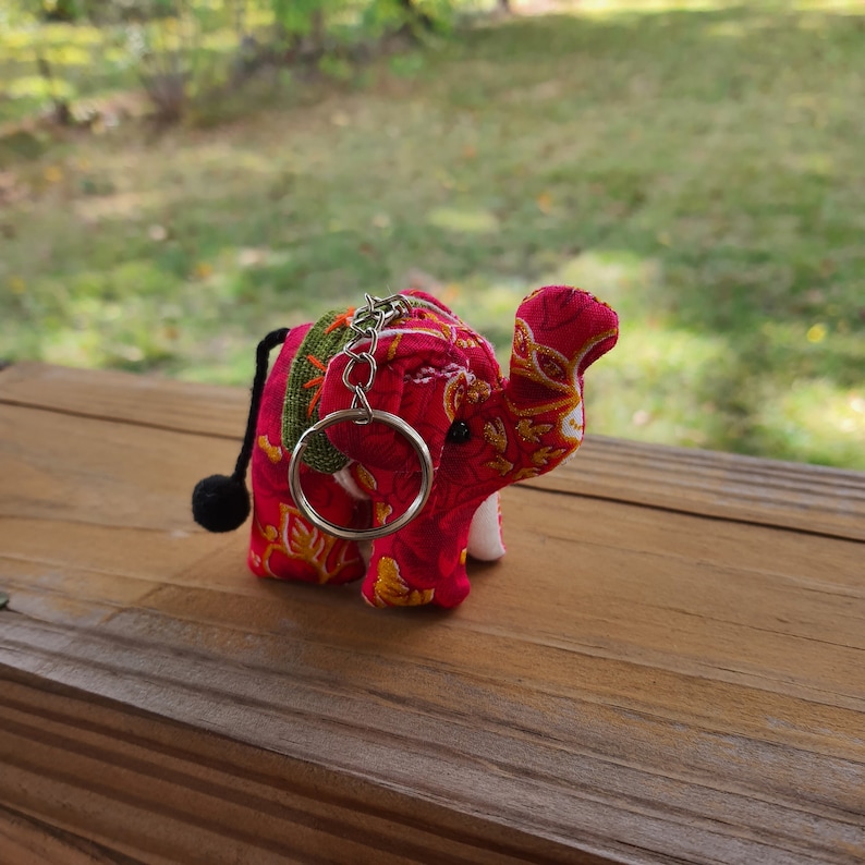 Colorful Elephant Keychains Cute Handmade Fabric Keychains Cute Little ...
