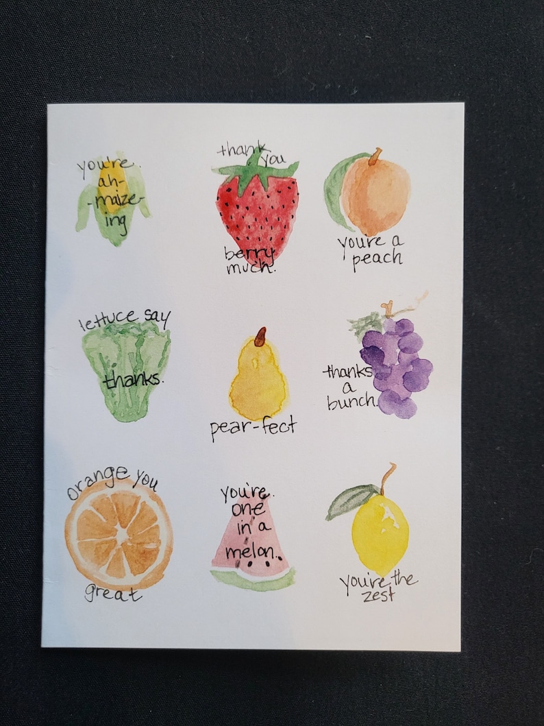 Punny Fruits of Thankfulness Card - Etsy