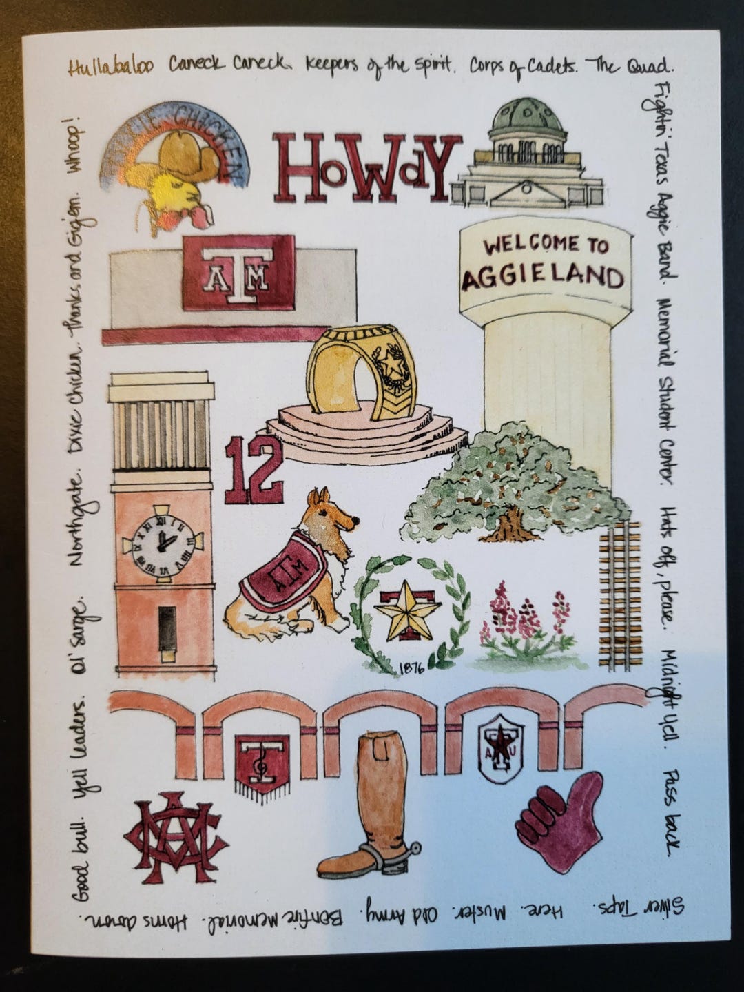 Aggie Greeting Card Whoop! - Etsy