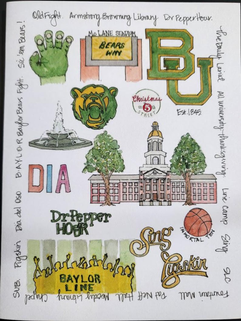 Baylor University Inspired Design - Etsy