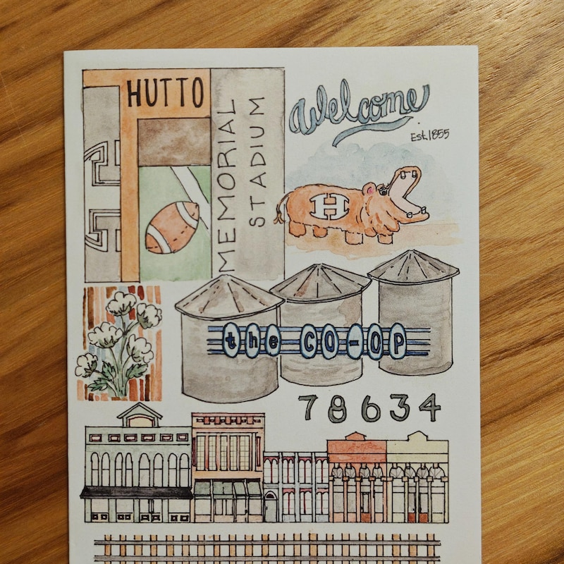 Texas Icons Watercolor - Etsy