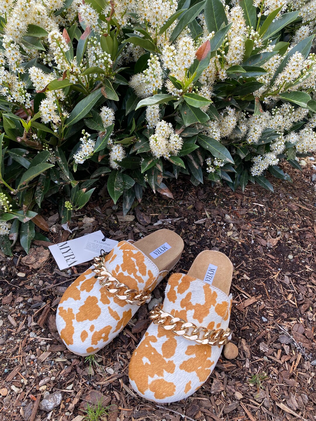 Cowhide Chain Slides - Etsy