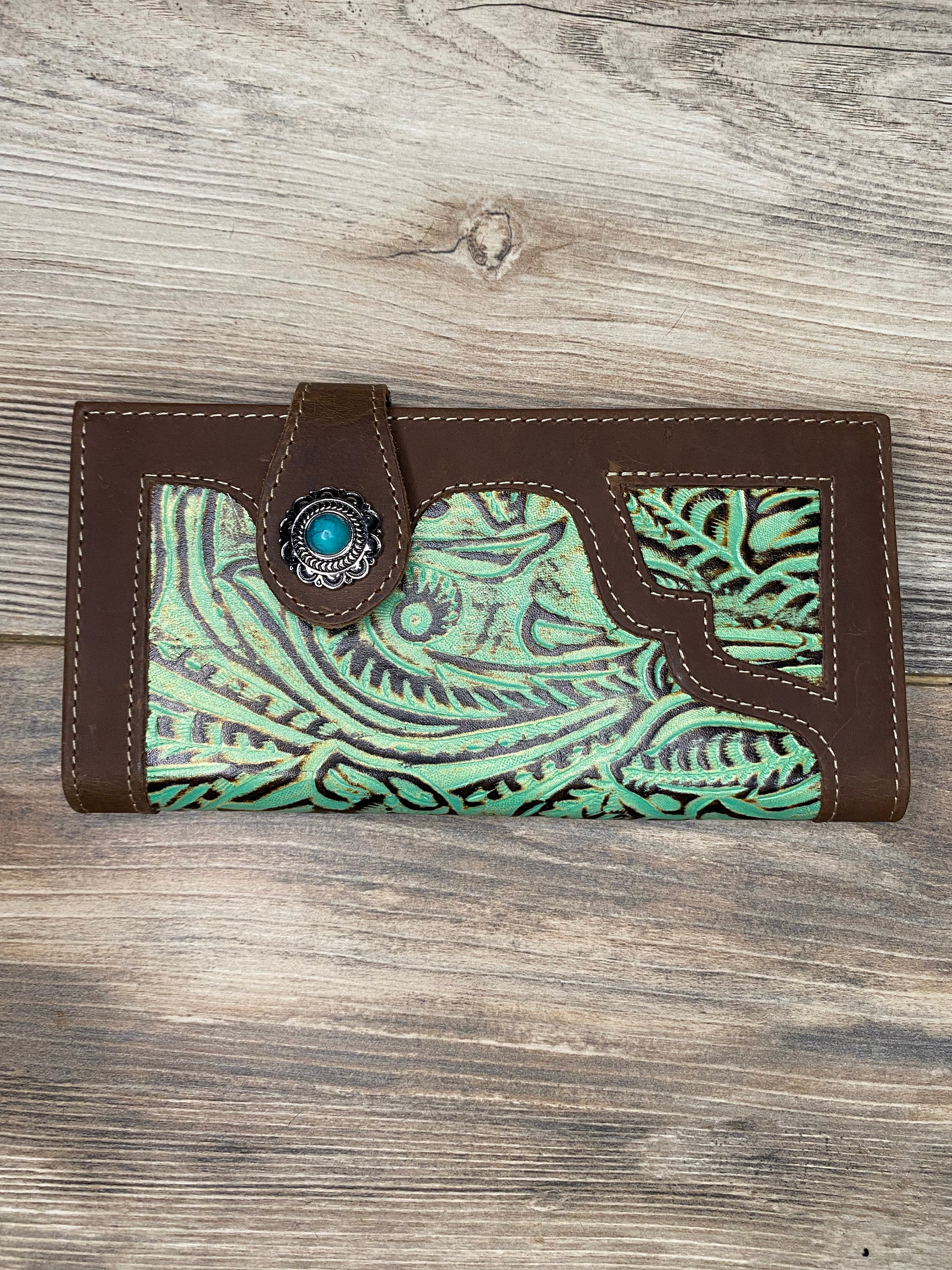 Tooled Leather Wallet Embossed Leather Wallet Western Wallet - Etsy