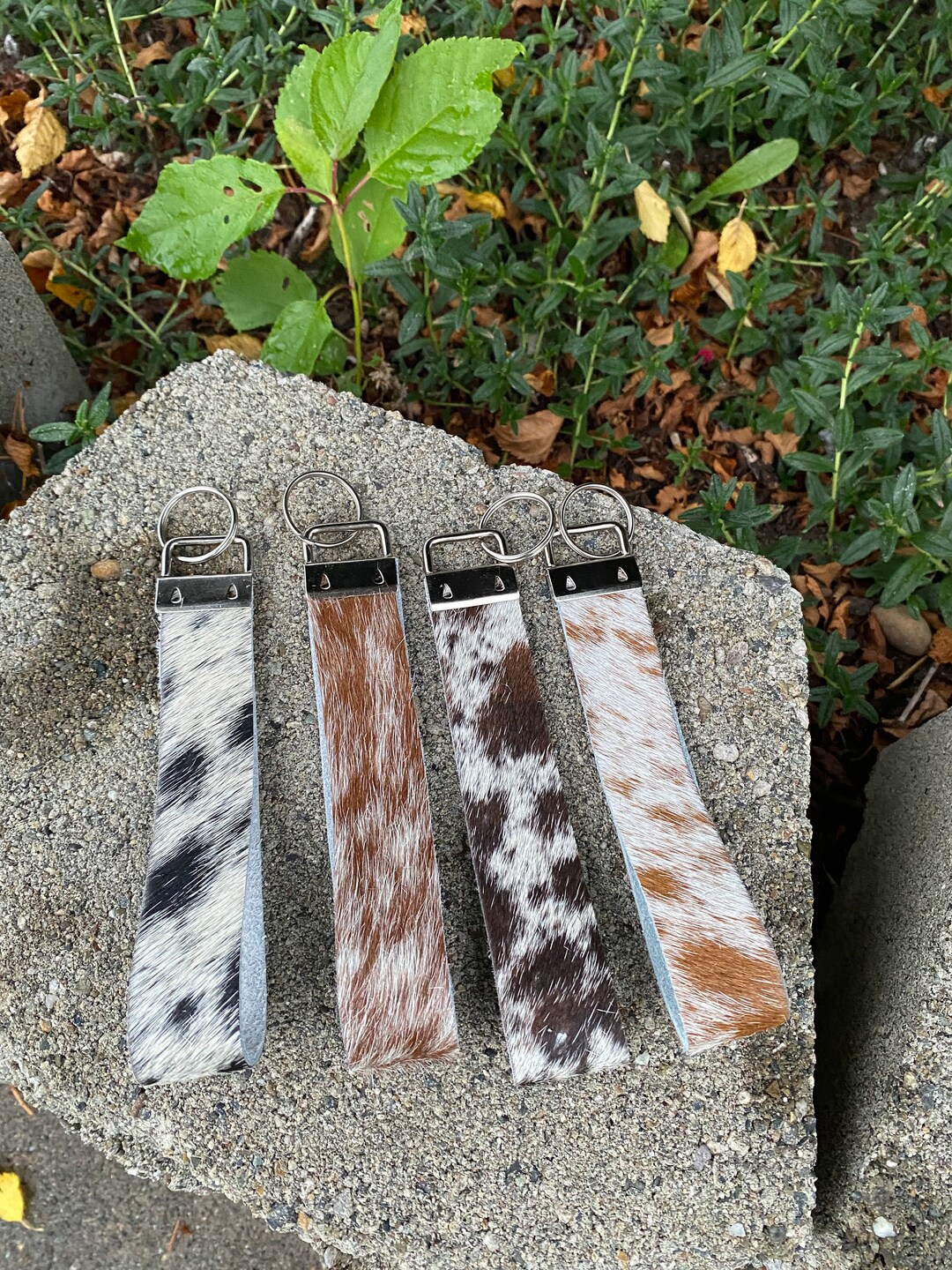 Genuine Cowhide Keychain Wristlet - Etsy