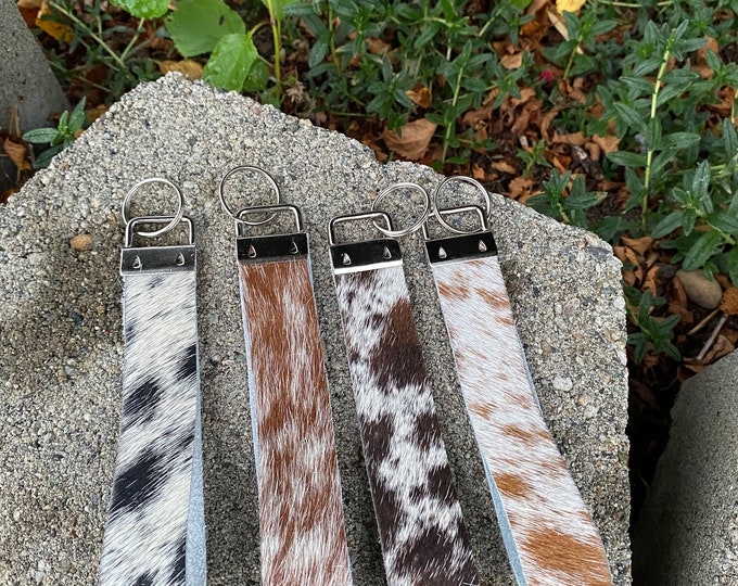 100% Real Brazilian Hanging Cowhide Tag Keychain With Leather Backing ...