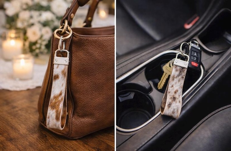 Bulk Cowhide Keychains | Wedding Favor Keychains | Handmade Leather ...