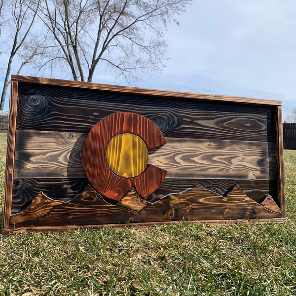 Wood Colorado Flag - Etsy