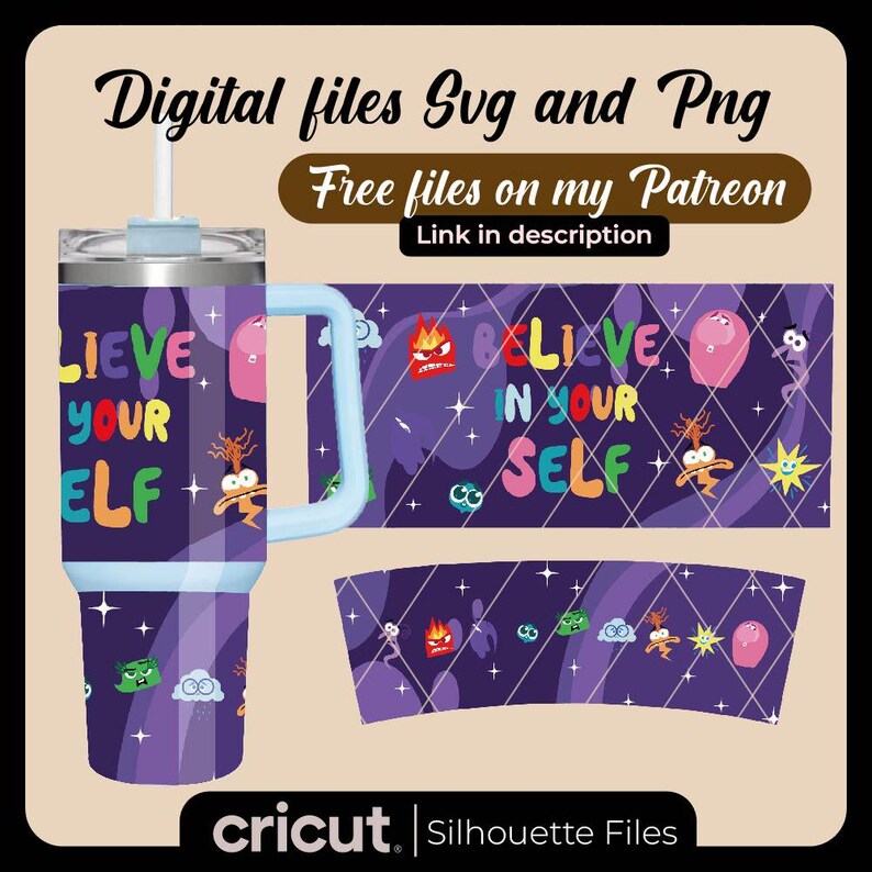 Inside Out 2 Svg and Png, Bundle Inside Out 2, Wrap Tumbler 40oz, 20oz ...