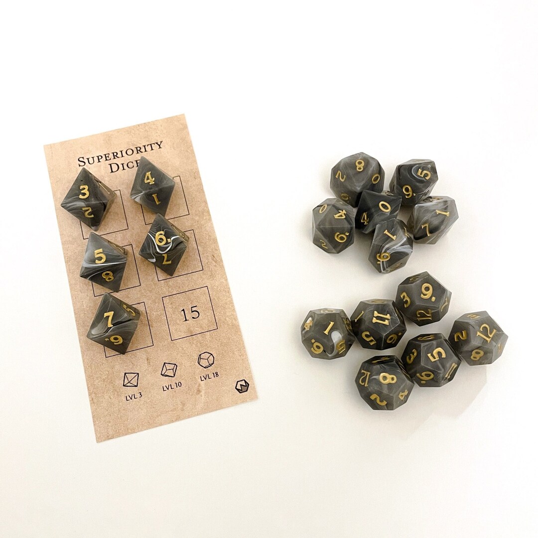 Superiority Dice and Tracker for Dungeons & Dragons 5e, Polyhedral Dice ...
