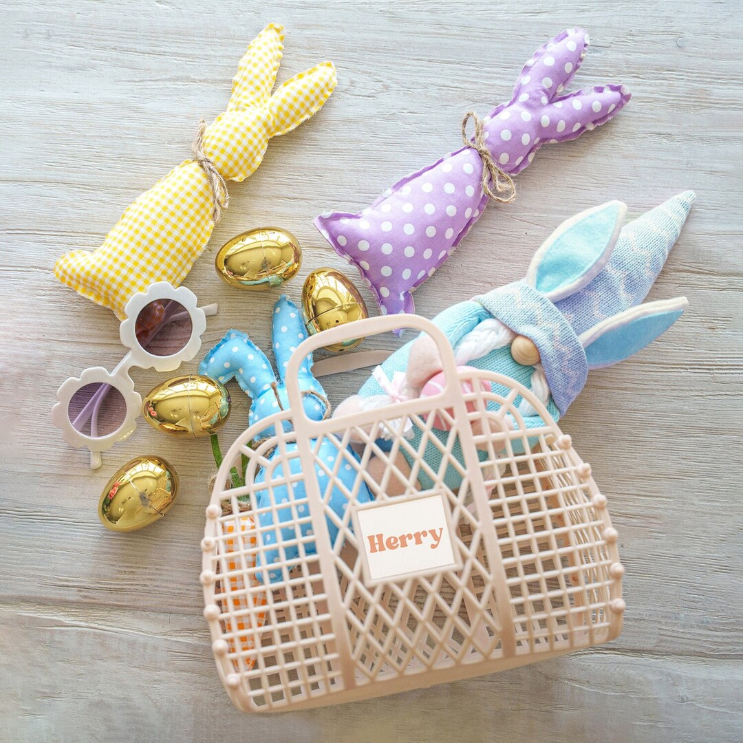 Personalized Jelly Bag With Name, Easter Baskets, Retro Jelly Bags ...