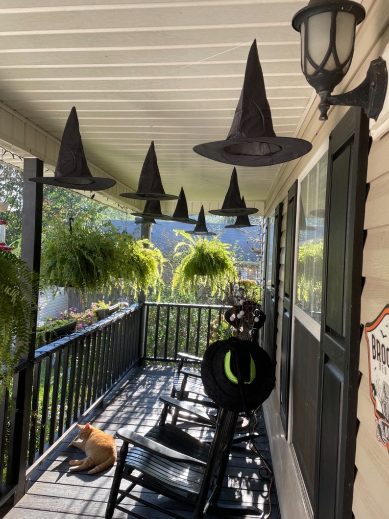 Halloween Decorations Floating Witch Hat Front Porch Witchy - Etsy