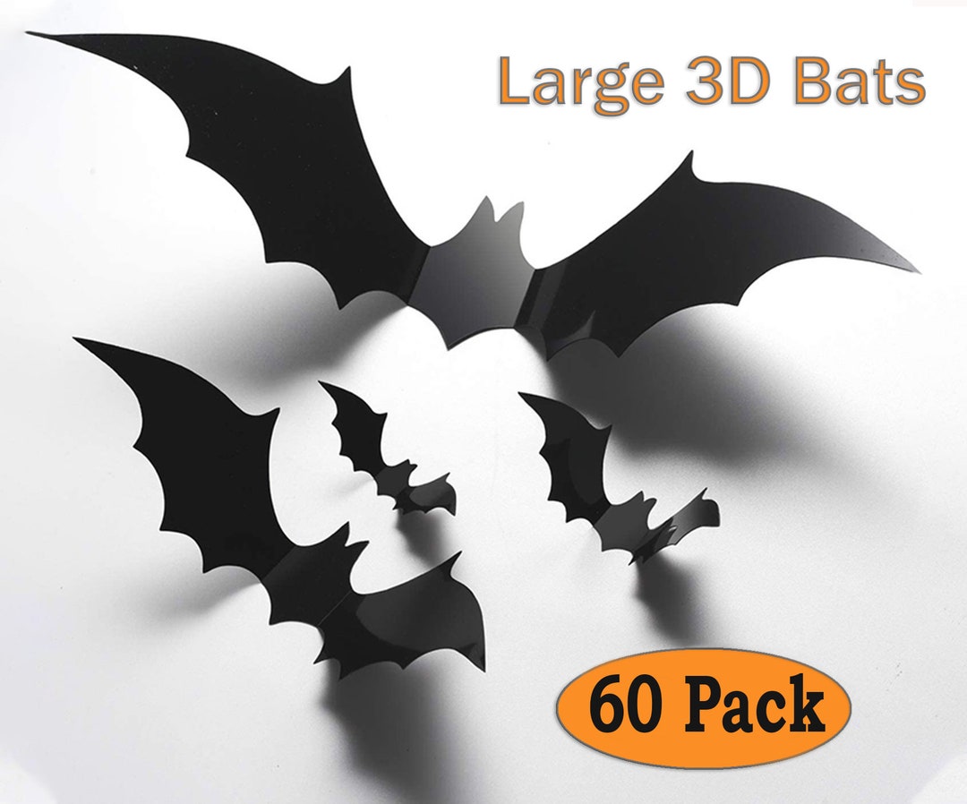 3D Bats Wall Decor, Halloween Waterproof Bats Wall Decals, Mantle Decor ...