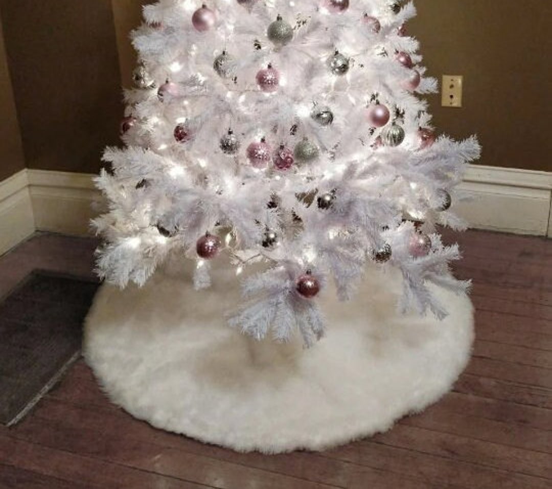 Christmas Tree Skirt, Faux Fur Xmas Large Tree Skirt and Small Tree ...