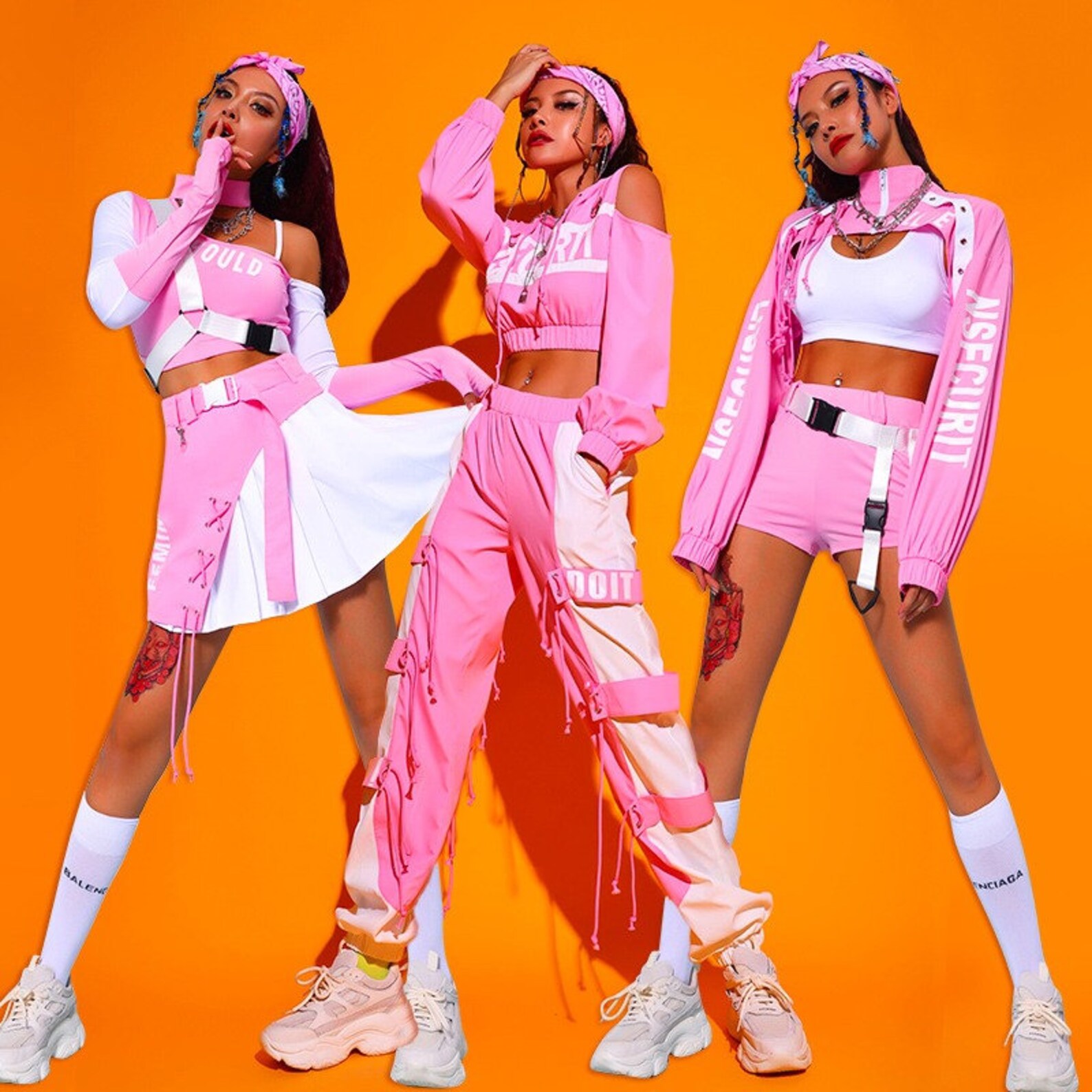 Gogo Pink Korean Style Dance Outfit Rave Clothing Hip-hop - Etsy
