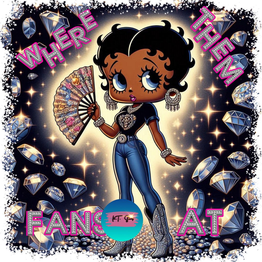 African American Betty Boop Where Them Fans at PNG Download Only - Etsy