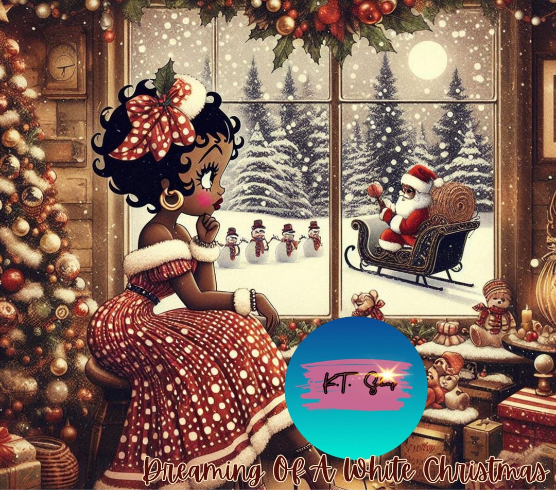 Vintage African American Ms. Claus Betty Boop Christmas PNG (digital ...
