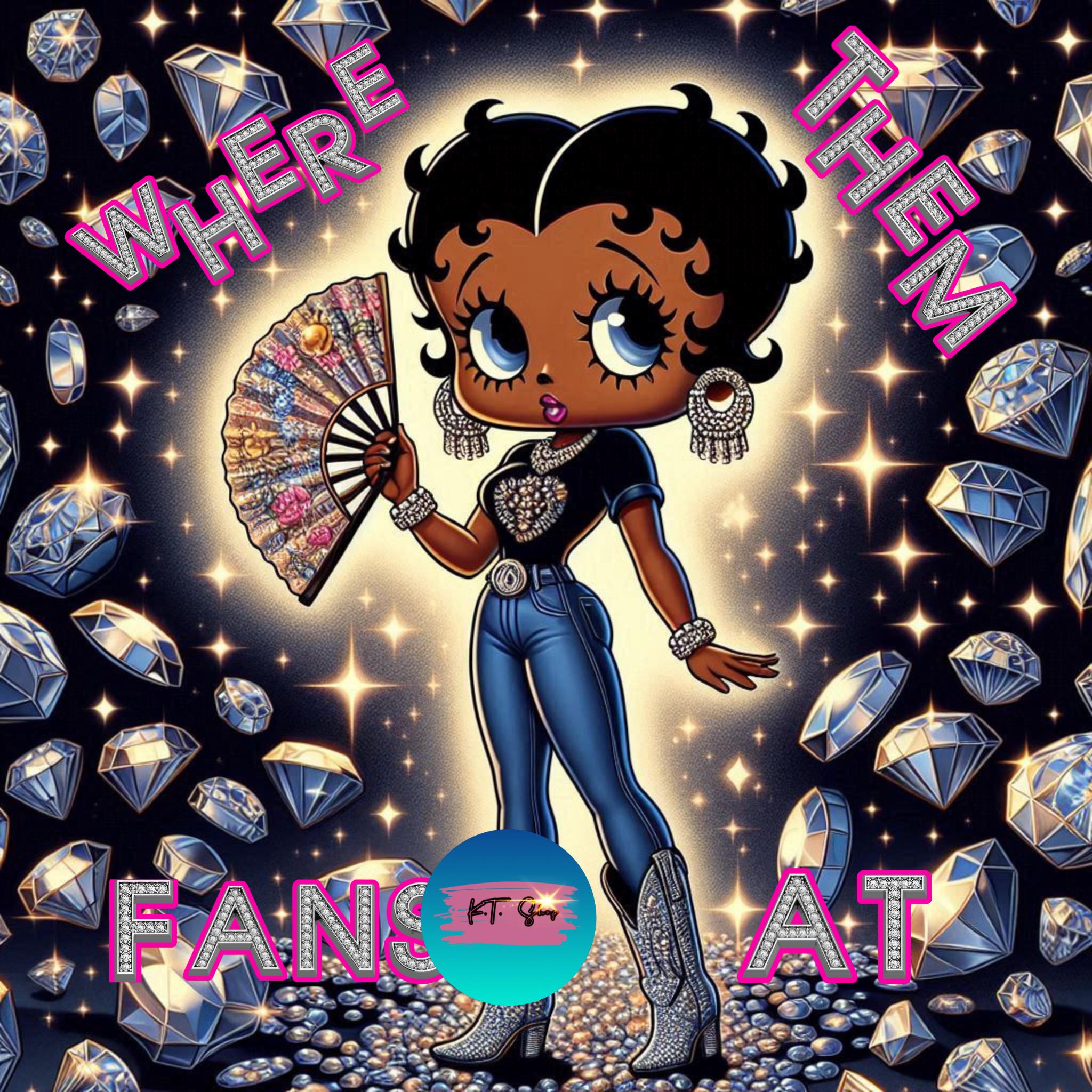 African American Betty Boop Where Them Fans at PNG Download Only - Etsy