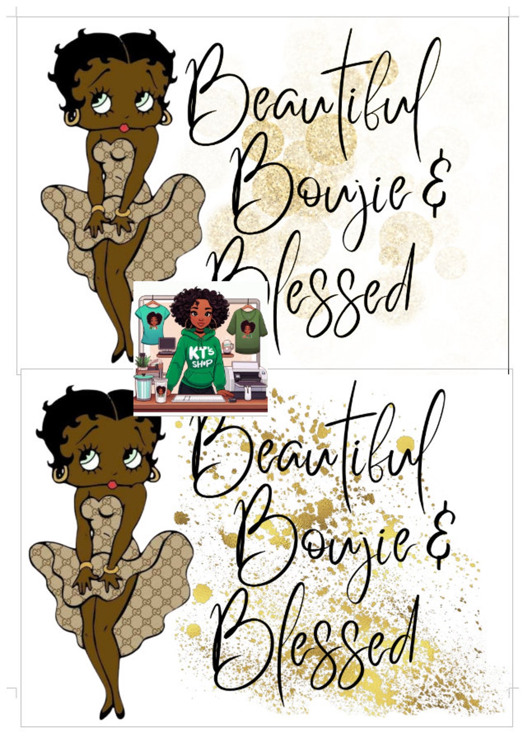 African American Betty Boop, Boujee and Blessed PNG (digital Download) - Etsy