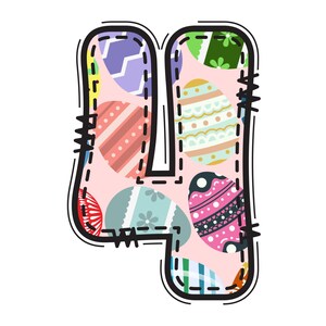 Easter Doodle Font - Alphabet and Numbers - PNG Download Only - Etsy