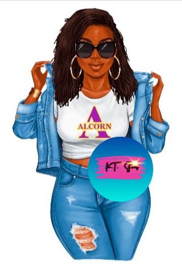 Alcorn Girl PNG Download ONLY - HBCU- Purple and Gold - Etsy
