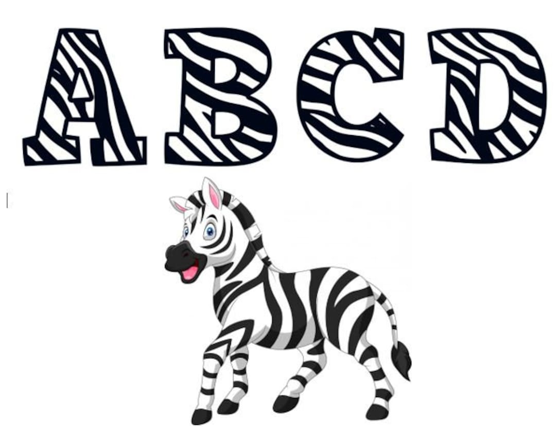 Zebra Print Letters - Alphabet and Numbers - PNG Download Only - Etsy