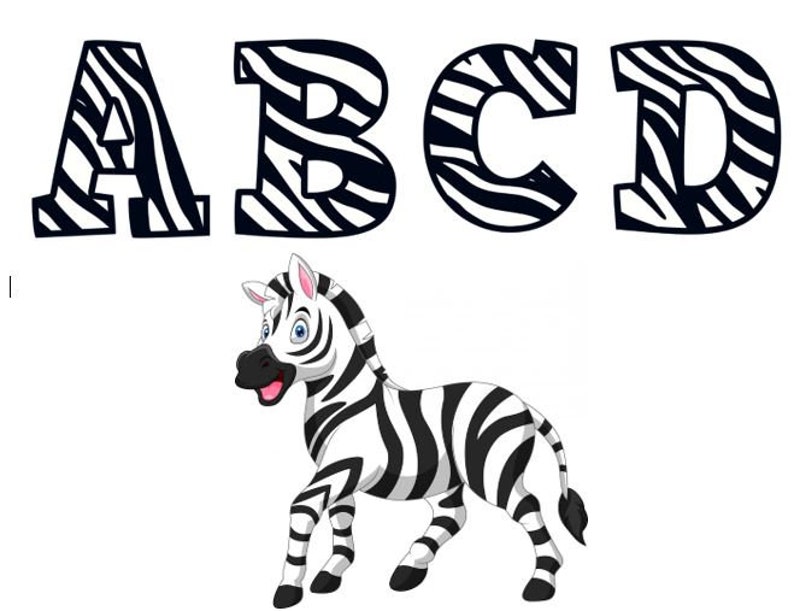 Zebra Print Letters Alphabet and Numbers PNG Download Only - Etsy