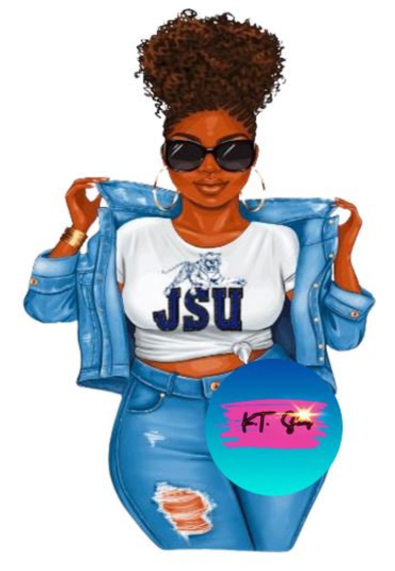 Jsu Tiger Girl PNG, Svg, and Jpg Download ONLY - HBCU- Blue and White ...