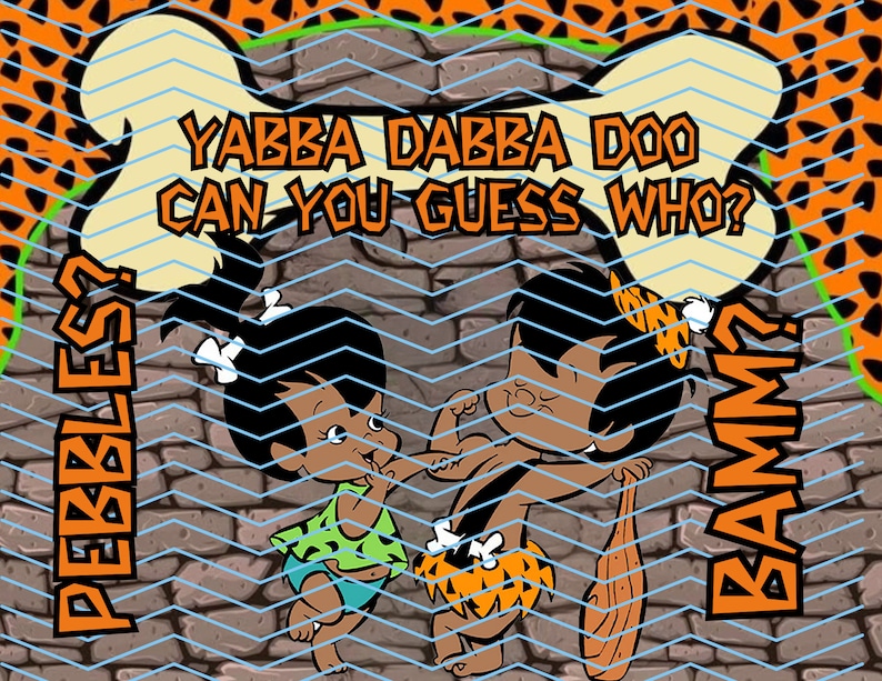 Pebbles and Bamm-bamm Gender Reveal Chip Bag or Backdrop (PNG Download ...