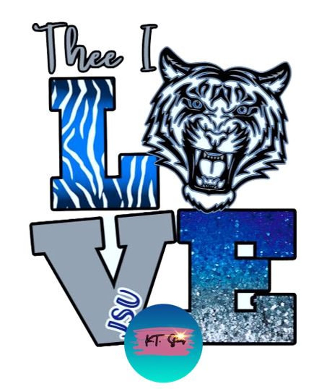 JSU Thee I Love HBCU - Blue, Silver and White PNG Download Only ...