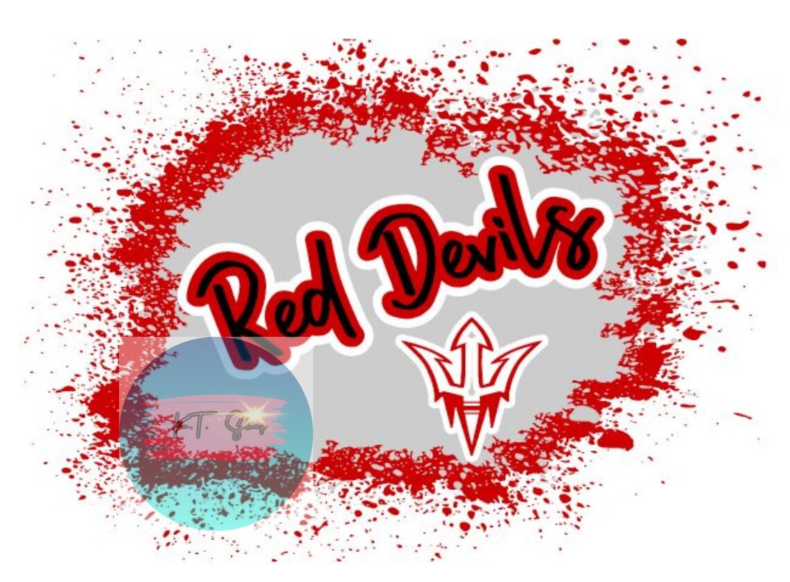 Red Devils Paint Splash PNG DOWNLOAD ONLY - School Mascot - Red ...