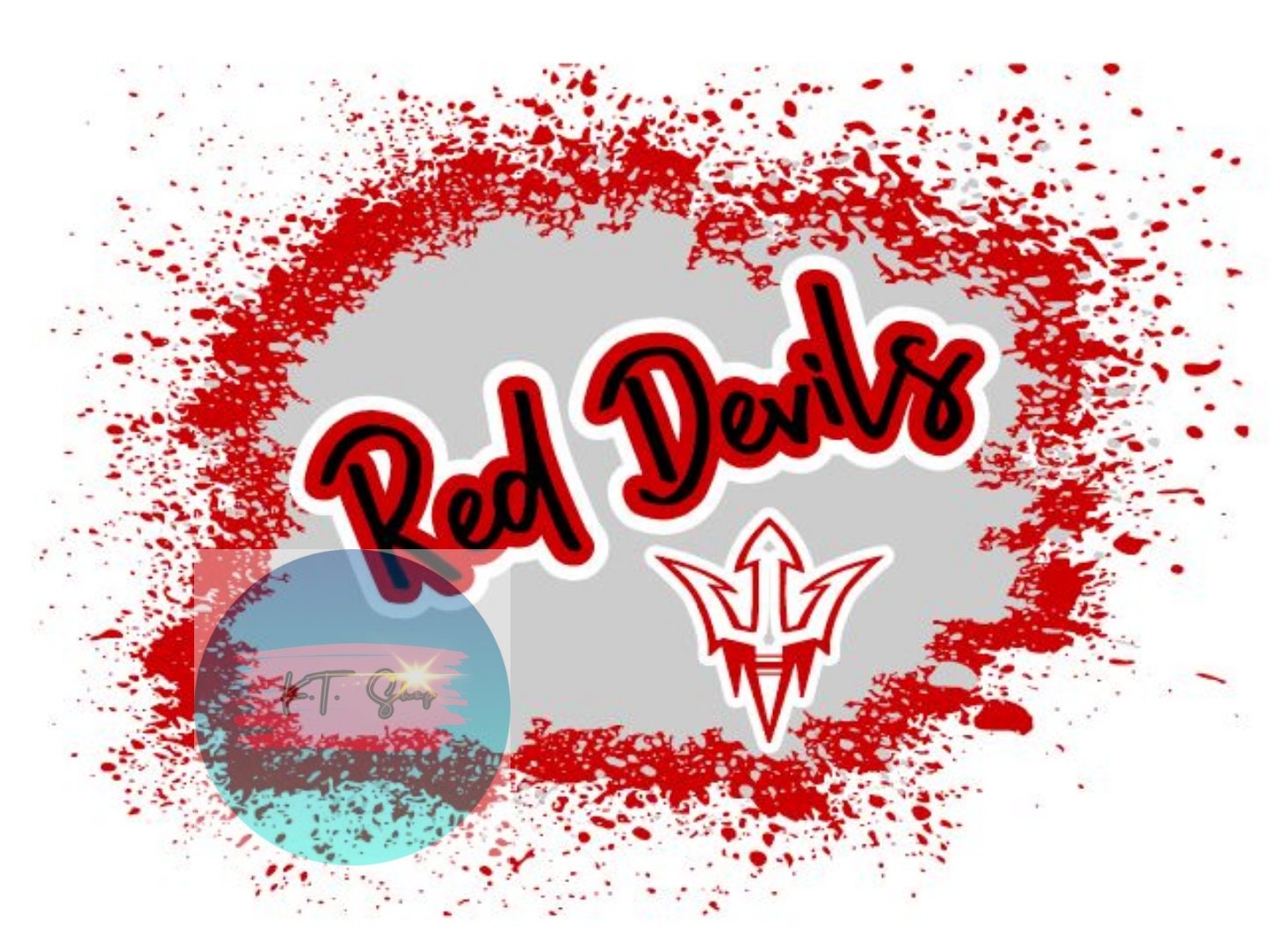 Red Devils Paint Splash PNG DOWNLOAD ONLY - School Mascot - Red/burgundy and Gray. - Etsy