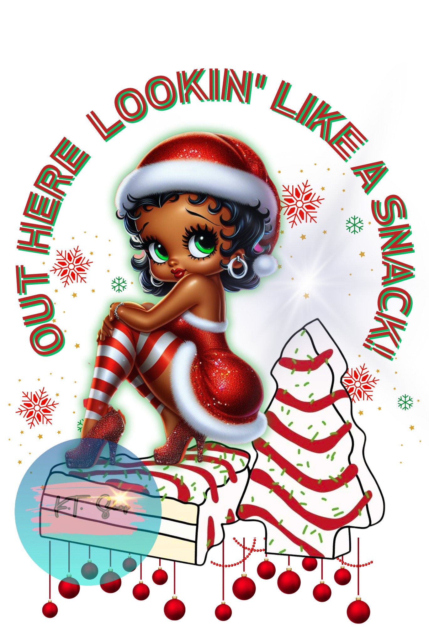African American Ms. Claus Betty Boop Christmas PNG (digital Download ...