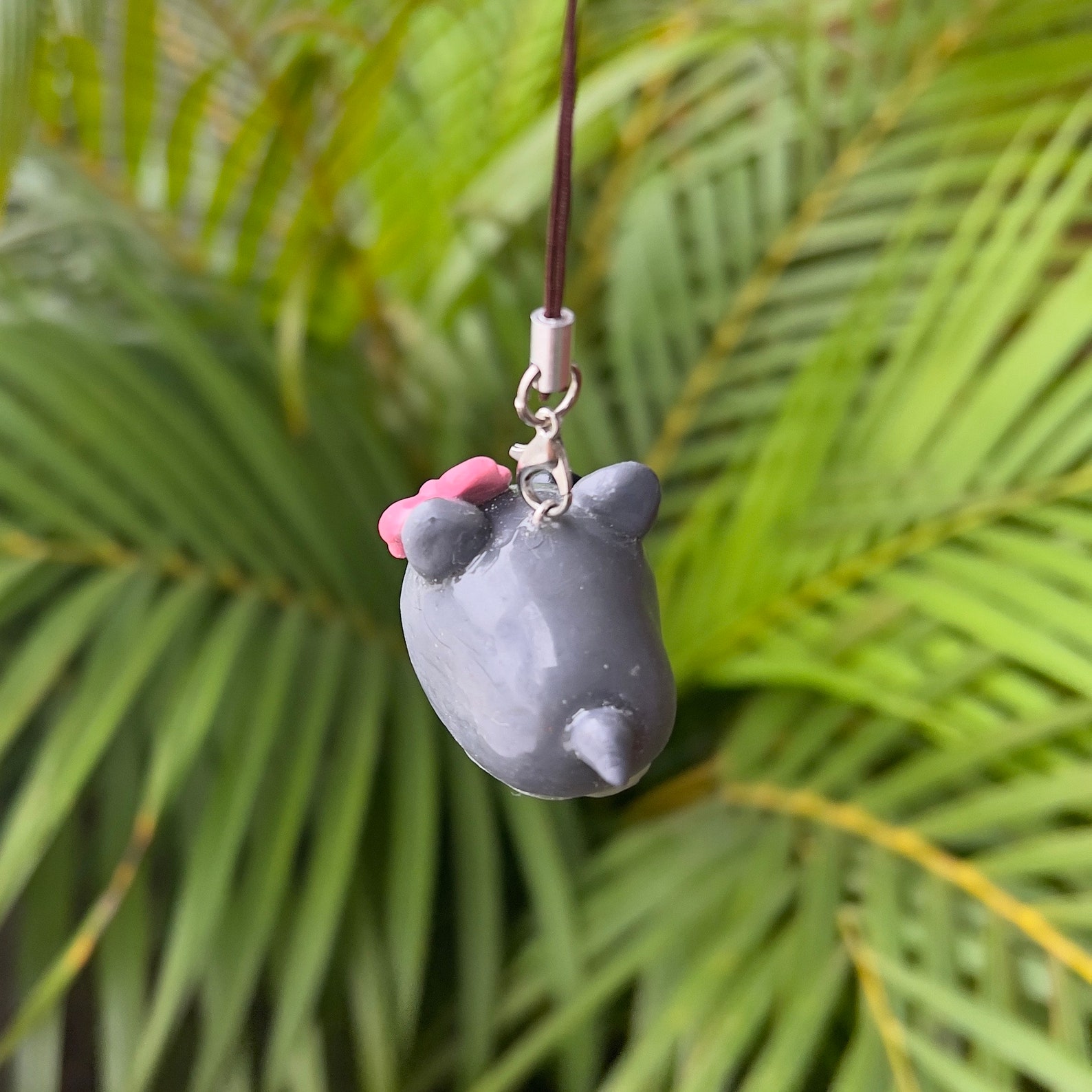 Sad Hamster Pink Bow Charm, Funny Meme Polymer Clay Handmade, Sad ...