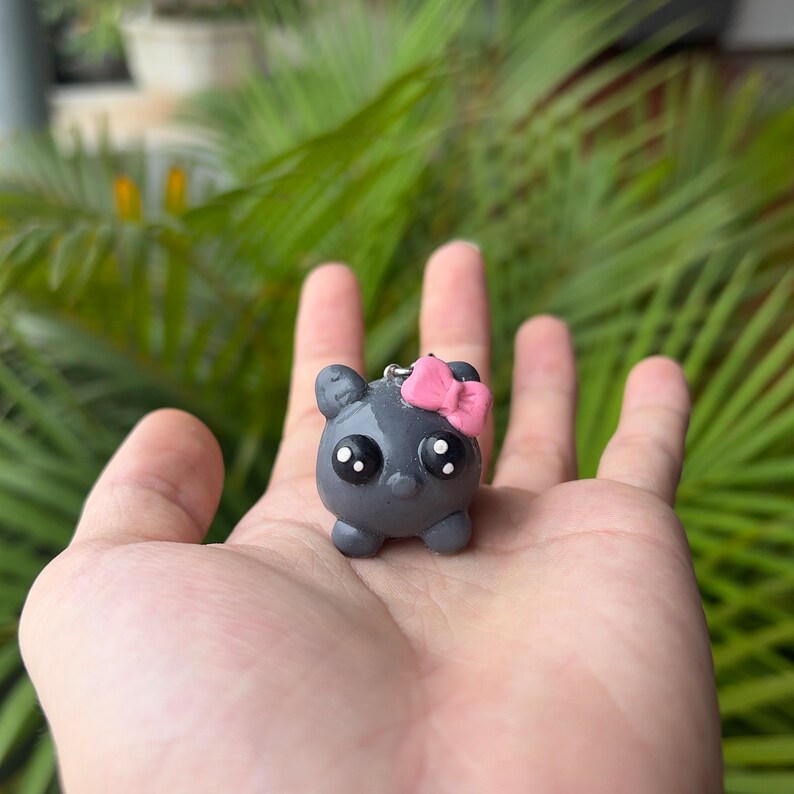 Sad Hamster Pink Bow Charm, Funny Meme Polymer Clay Handmade, Sad ...