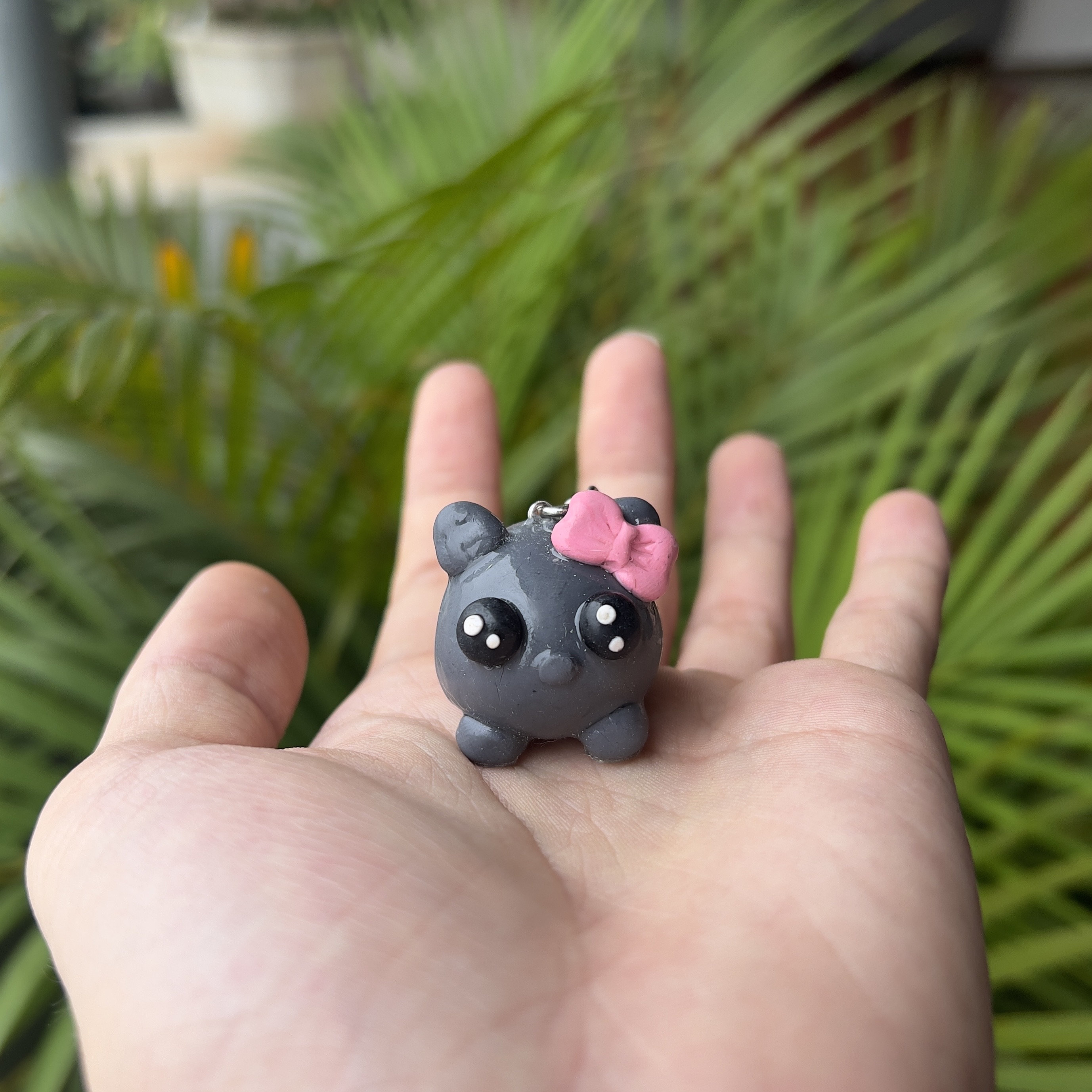 Sad Hamster Pink Bow Charm, Funny Meme Polymer Clay Handmade, Sad ...