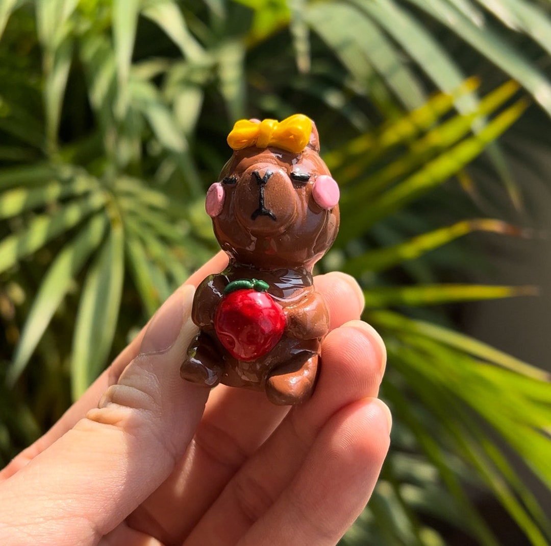 Handmade Polymer Clay Capybara Figurine, Handmade Capybara Desk Friend ...