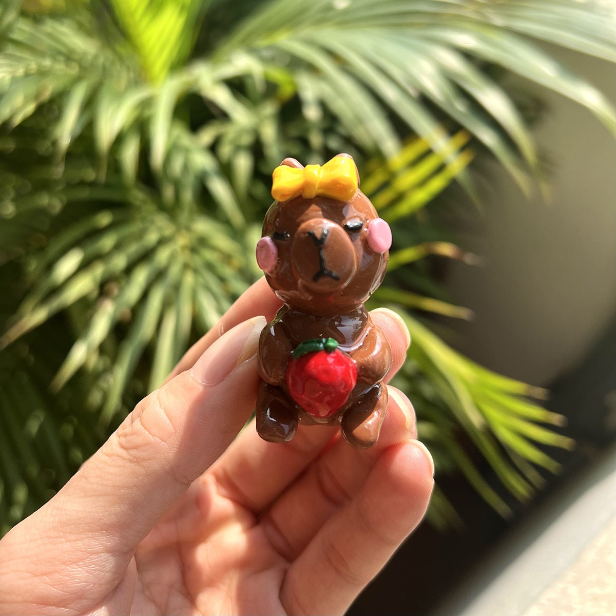 Handmade Polymer Clay Capybara Figurine, Handmade Capybara Desk Friend ...