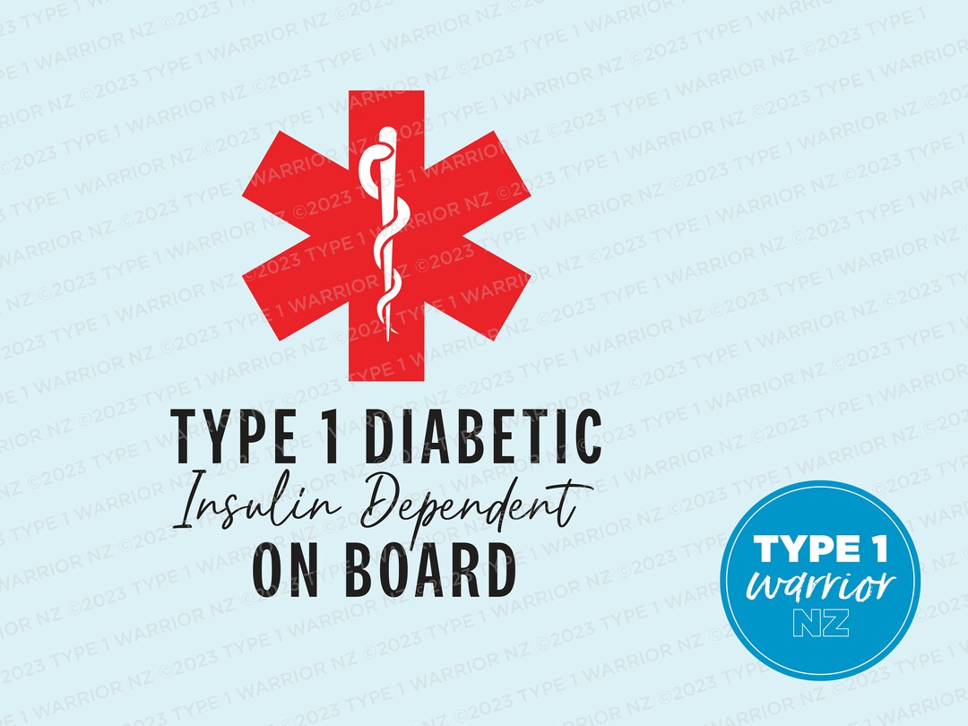 Type 1 Diabetic on Board Decal Design for Car Window Digital Download ...