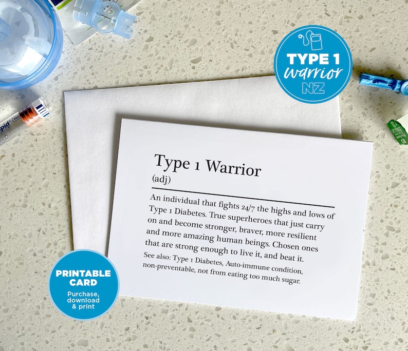 Type 1 Diabetes | Type 1 Warrior Dictionary | T1D Personalised Blank ...