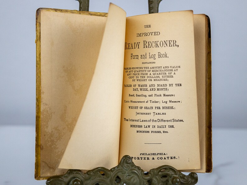 The Improved Ready Reckoner Form & Log Book 1881 Antique Book, Antique ...