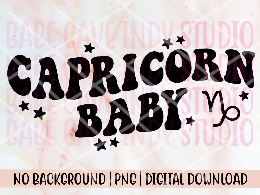 Capricorn Baby PNG Zodiac Shirt Design, Wavy, Capricorn, Star Sign ...