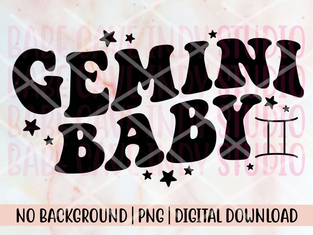 Gemini Baby PNG Zodiac Shirt Design, Wavy, Gemini, Star Sign Birthday ...