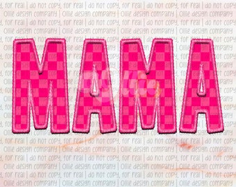 Pink Retro Checkered Mama PNG, Distressed Pink Mom Design, Trendy Mom ...