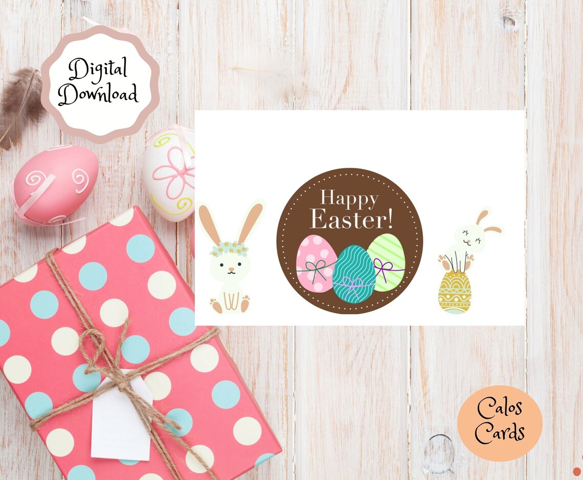 Printable Easter Greeting Card Instant Download 7 X 5 Inch Carder ...