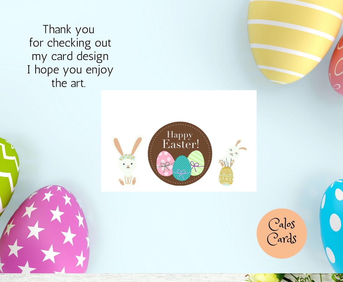 Printable Easter Greeting Card Instant Download 7 X 5 Inch Carder ...